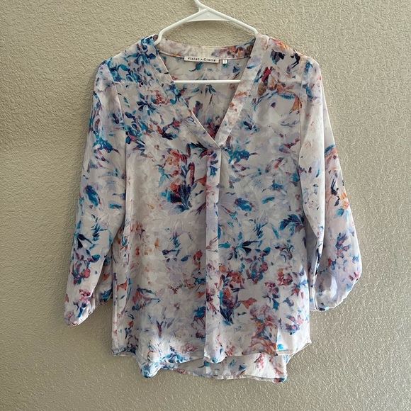 Tops | Multi Colored Purple And Blue Blouse | Poshmark